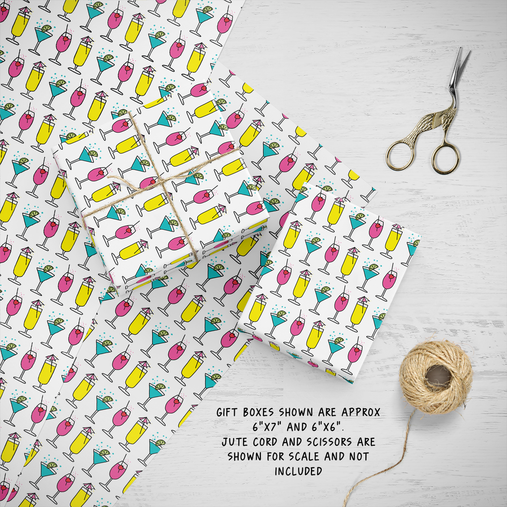 Birthday Wrapping Paper For Her. Fun Wrapping Paper. Drinks Gift Wrap ...