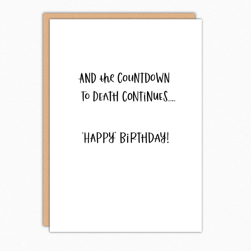 Funny Birthday Card. Sarcastic Birthday Card. Rude. Countdown To Death ...
